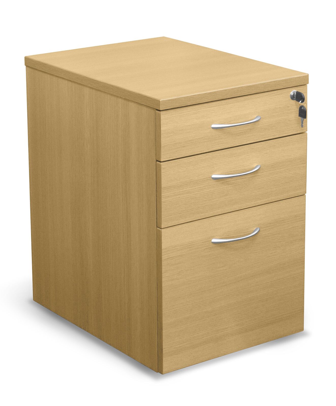 Light oak under desk mobile pedestal